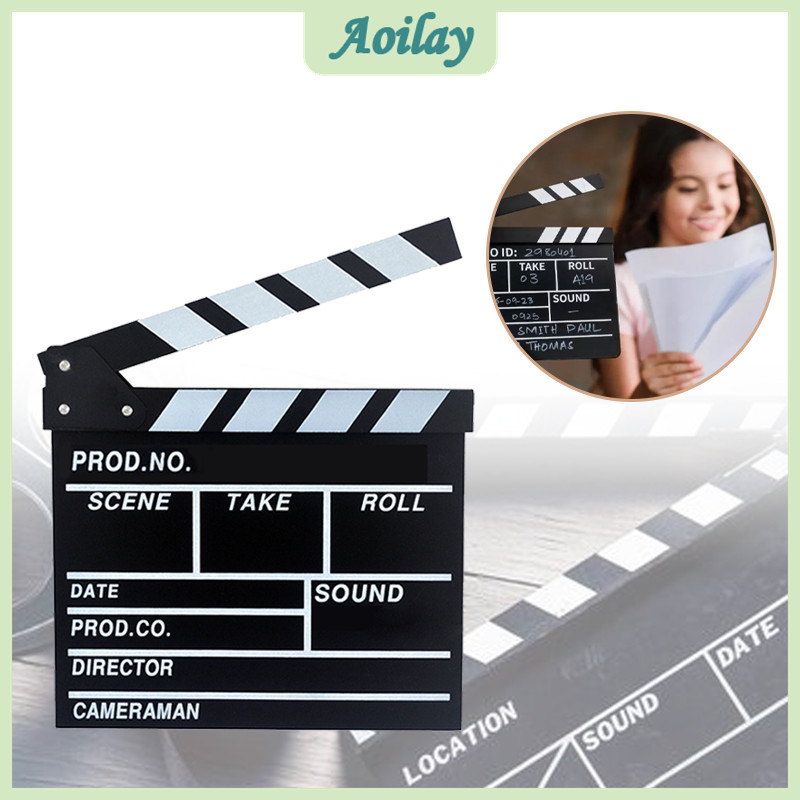 TV Movie Clapper Board Director Cut&Action Scene Slateboard Wooden Film ...