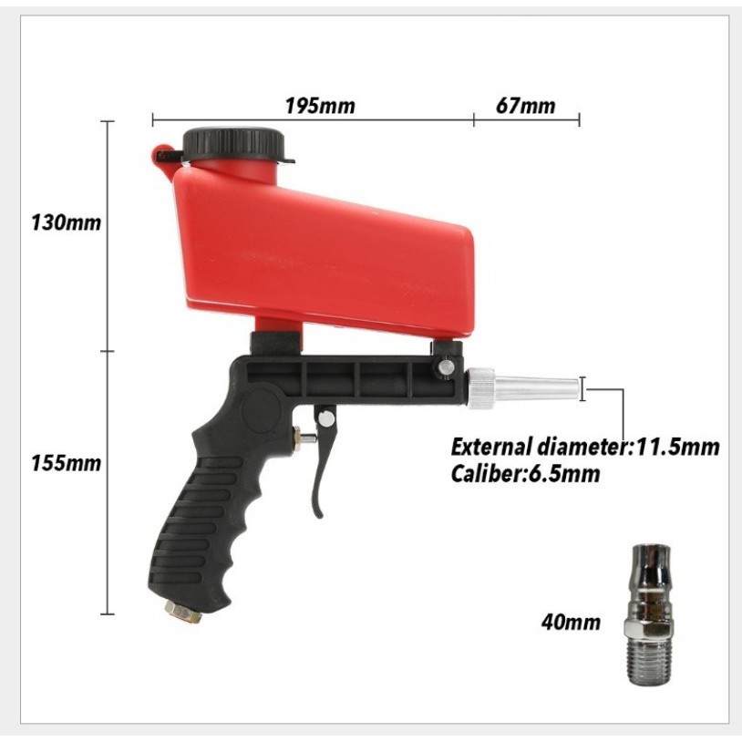 Gravity Sandblasting Gun Pneumatic Set Rust Blasting Device Small Sand ...