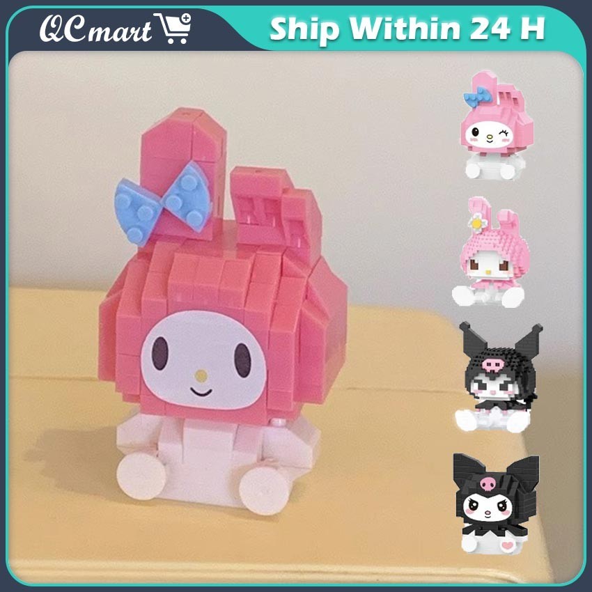 【Fast Shipment】 Kuromi Melody Building Block Sanrio Anime Figure Kuromi ...