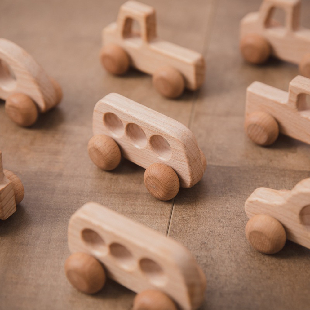 New beech car toy wooden infant log toy car grab inertia hand push car ...