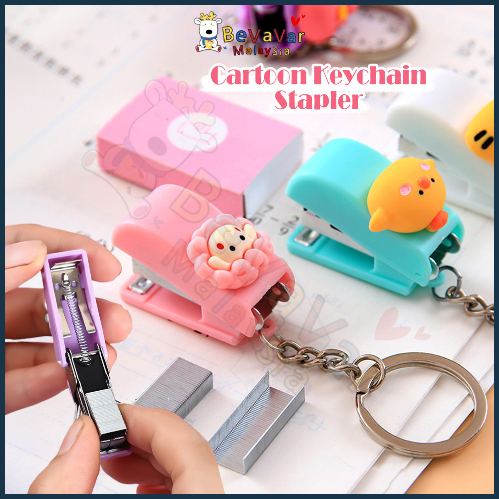 Bevavar Keychain Stapler Stationery Office School Student Mini Stapler ...