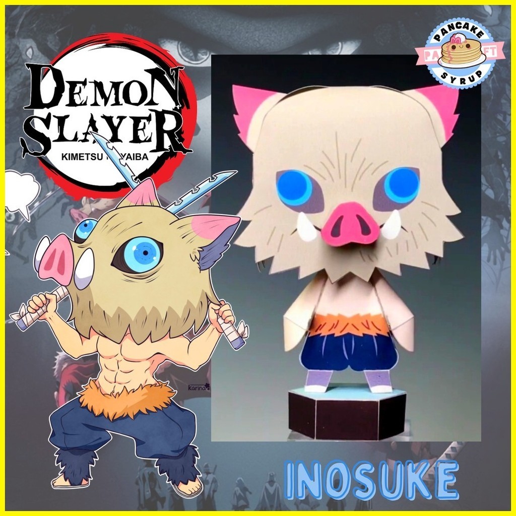 Chibi Figure Set Kimetsu No Yaiba Demon Slayer Anime Papercraft Nezuko ...