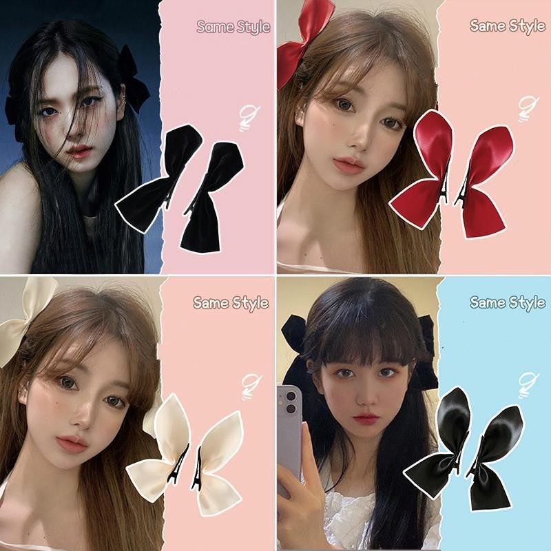 Jisoo Kim jisoo Same Style Black Bow Hair Clip Side Clip Girl Japanese ...