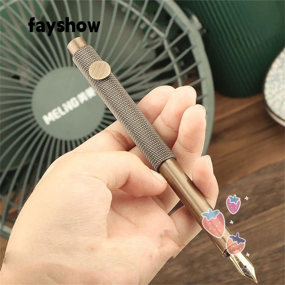 FAY Brass Fountain Pen, Metal Stationery Retro Fountain Pen, Mini EF/F ...