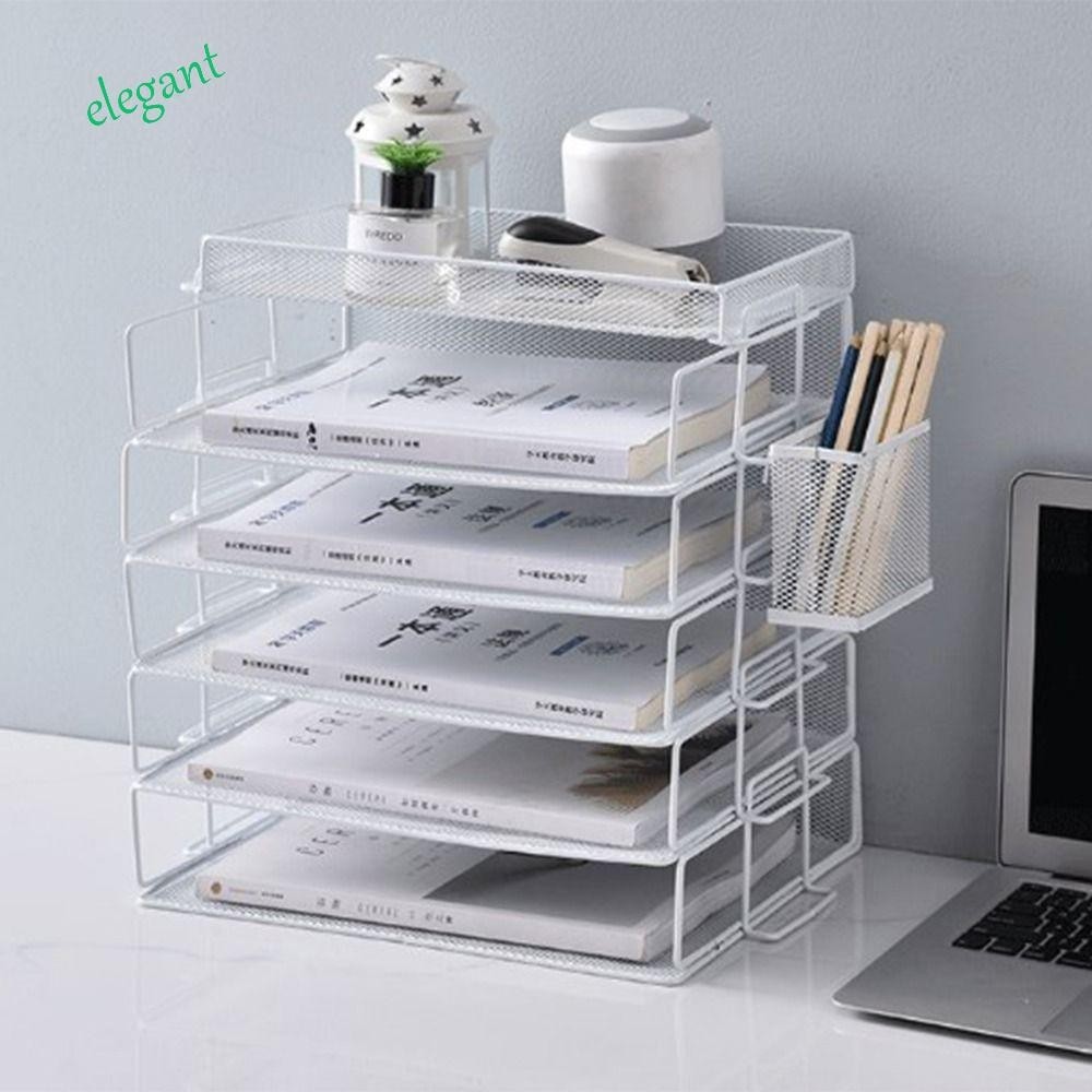 ELEGANT File Storage Rack, Single Layer Stackable Desktop Document ...