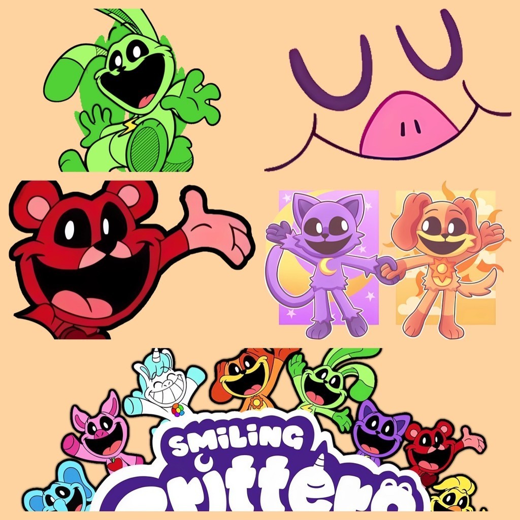 Smiling Critters themed cartoon hot stamping stickers for children's ...