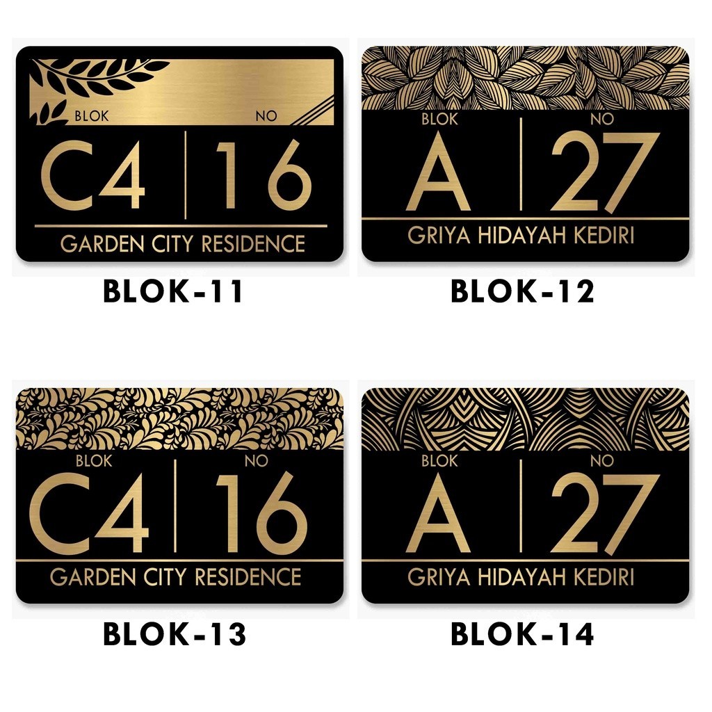 [LUCKY] QUALITY House Number Plate Wall Decoration House Number Block ...