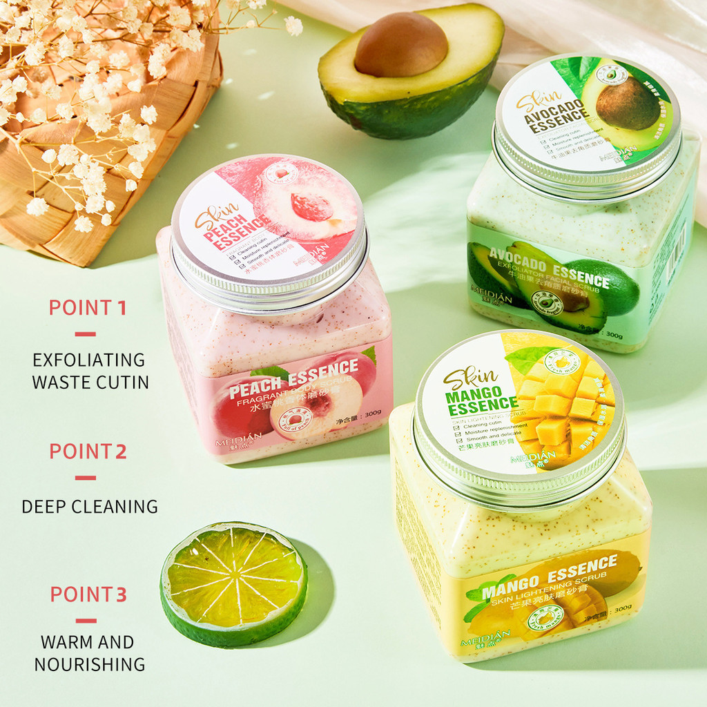 300gFruit aroma delicate salt Body Scrub for Body Whitening Body Scrub ...