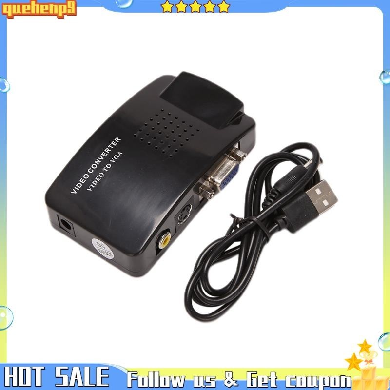 [quehenp9]AV to VGA Adapter RCA VGA Converter PC RCA Composite S-Video ...