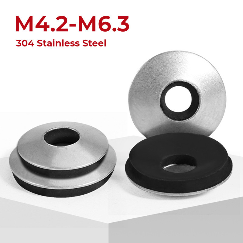304 Stainless Steel Composite Waterproof Gasket M4.2 M4.8 M5.5 M6.3 Anti-Loose Anti Slip Washer ...