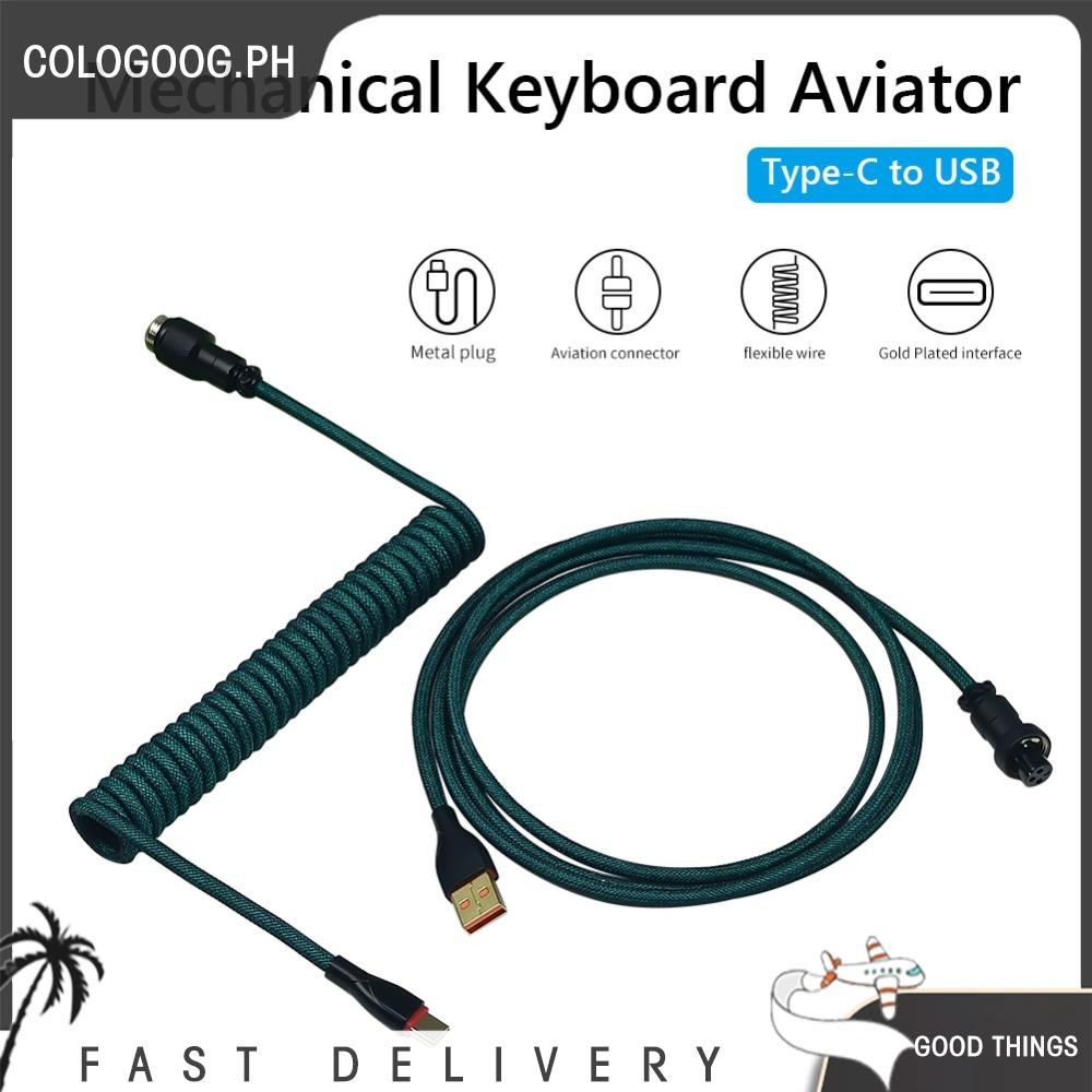 Aviation Connector Woven Mesh Type-C to USB Mechanical Keyboard Aviator ...