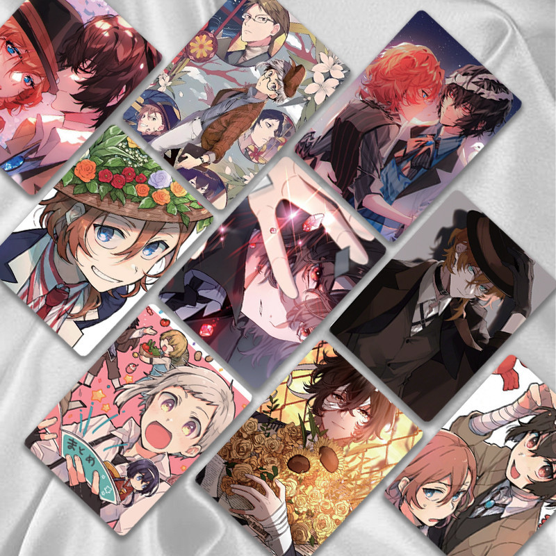 50-55pcs Manga Manhwa Laser Holographic Lomo Cards Bungo Stray Dogs ...