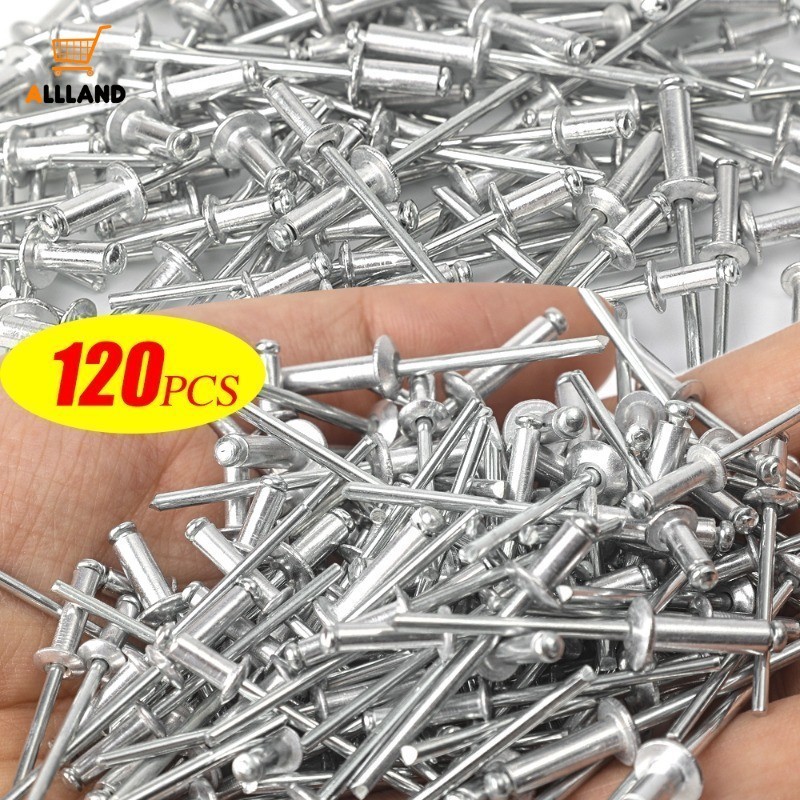 120Pcs/Box Dome Head Blind Pop Rivets Multiple Sizes Aluminum Alloy ...
