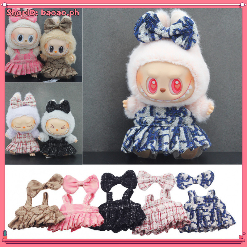 Labubu macaron dress strap skirt set for 17cm labubu/15cm labubu v2 ...