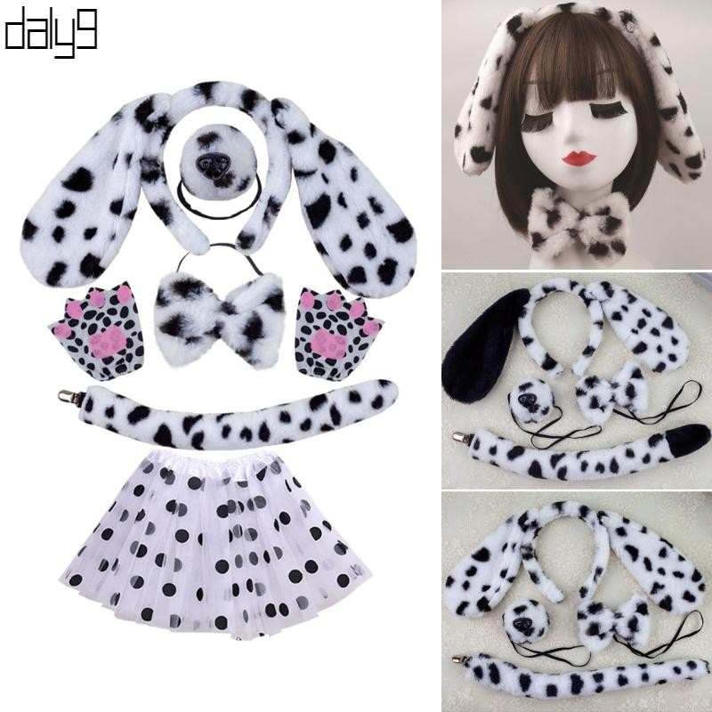 dal Cartoon Spotted Dog Cosplay Outfit Ear Headband Long Tail Bowtie ...