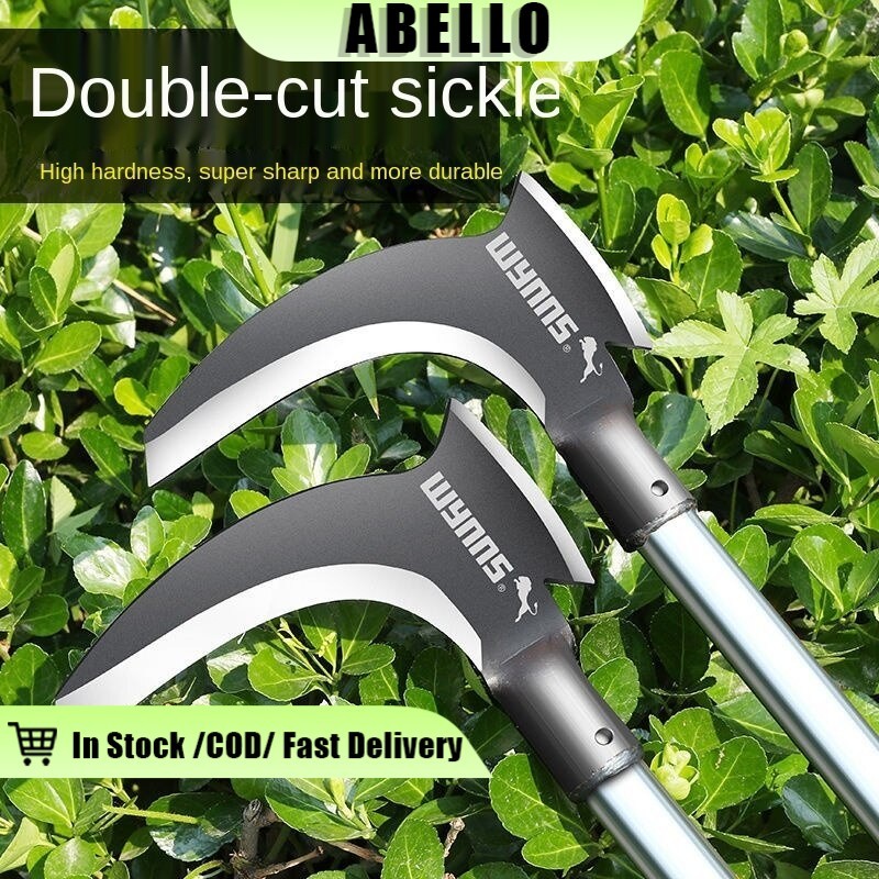 Premium Double-Cut High-Manganese Steel Sickle with 40cm Steel Handle ...