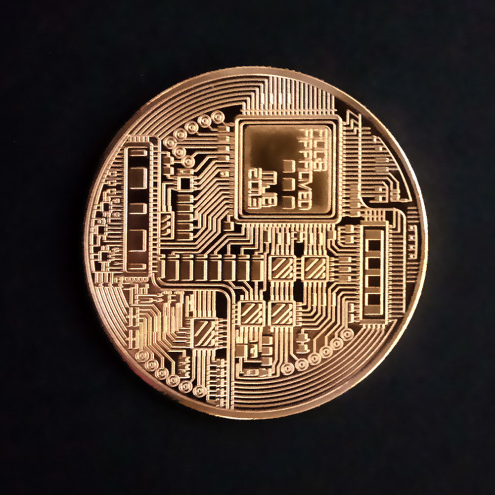 Gold Plated Bitcoin Coin Souvenirs Metal Physical Collection Coin (Gold ...