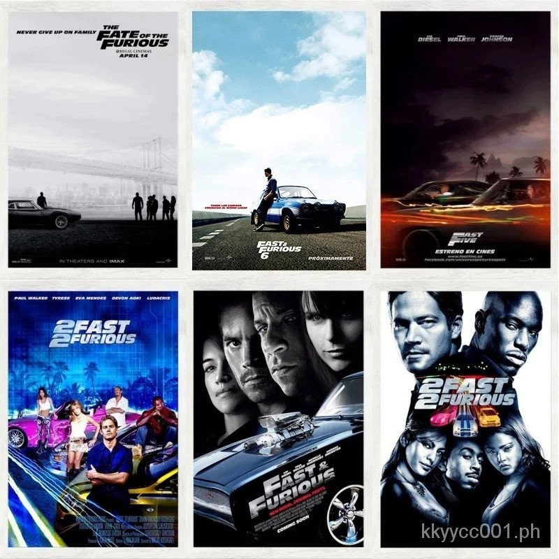 Fast and Furious Movie Series Classic Paul Walker Vin Diesel Vintage ...