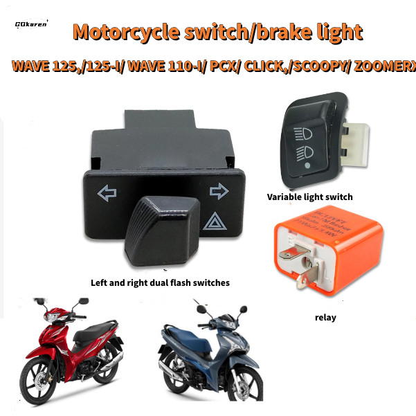 HONDA WAVE100R BUTTON HANDLE SWITCH (SIGNAL/DOUBLE SIGNAL/LIGHT ON/OFF ...