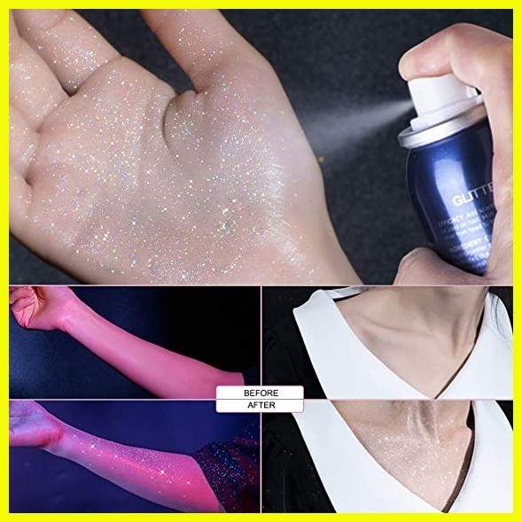 Ibcccndc Body Glitter Spray, Body Shiny Glitter Spray for Skin, Face ...