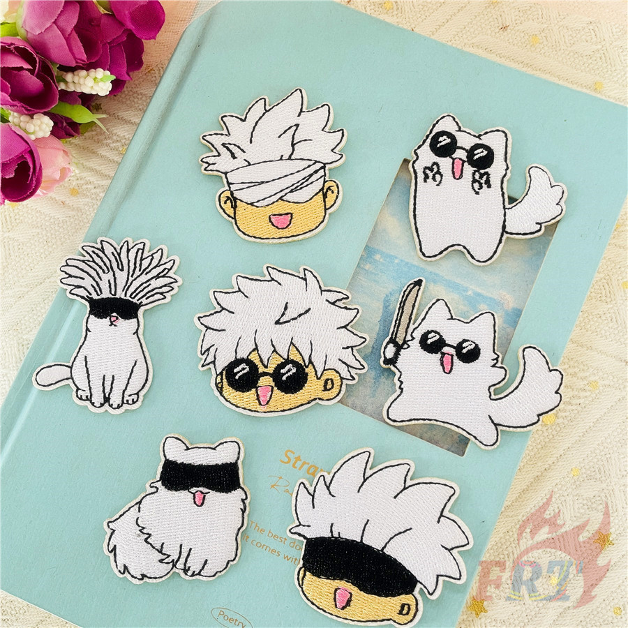 1Pc Anime Jujutsu Kaisen . Q Satoru Gojo Iron-on Patches DIY Embroidery ...