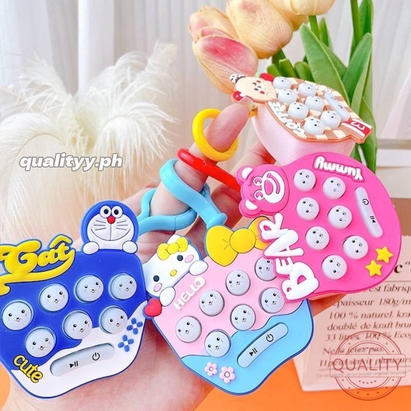 Sanrio Keychain Whack A Mole Game Decompression Toy Hello Kitty Things ...