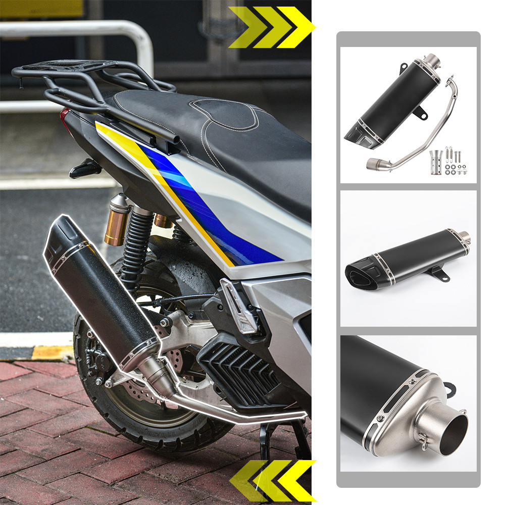 ADV 160 Exhaust Pipe Black Stainless Steel Long Type For Honda ADV160 2022 2023 Motorcycle ...