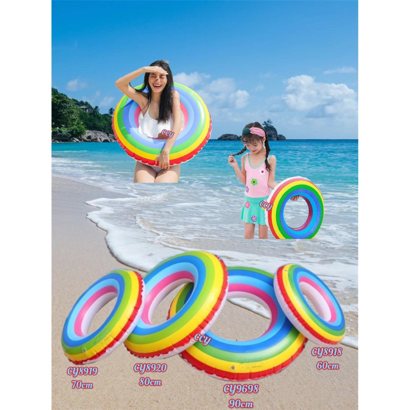 8918-30 Floatet Rainbow swim ring ring 60cm/70cm/80cm | Shopee Philippines