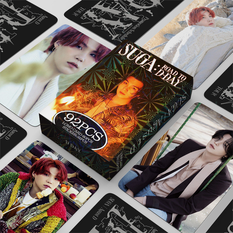 92-96pcs/box SUGA SOLO ROAD TO D-DAY Lomo Cards BT-S Album FESTA 10th ...