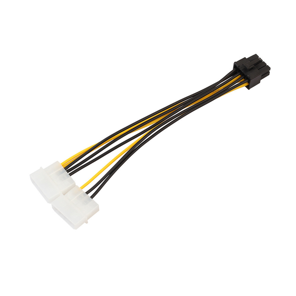 18cm 8(6+2) Pin to Dual 4 Pin Graphics Video Card Power Cord Adapter ...