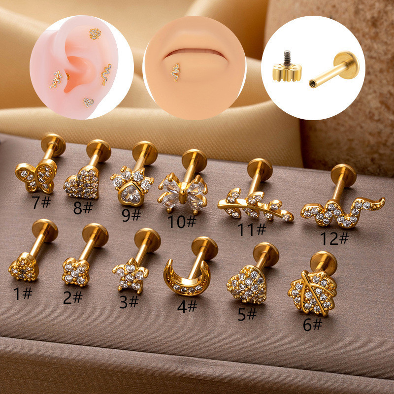 1 Piece Flat Head Stainless Steel Internal Thread Flower Butterfly ...