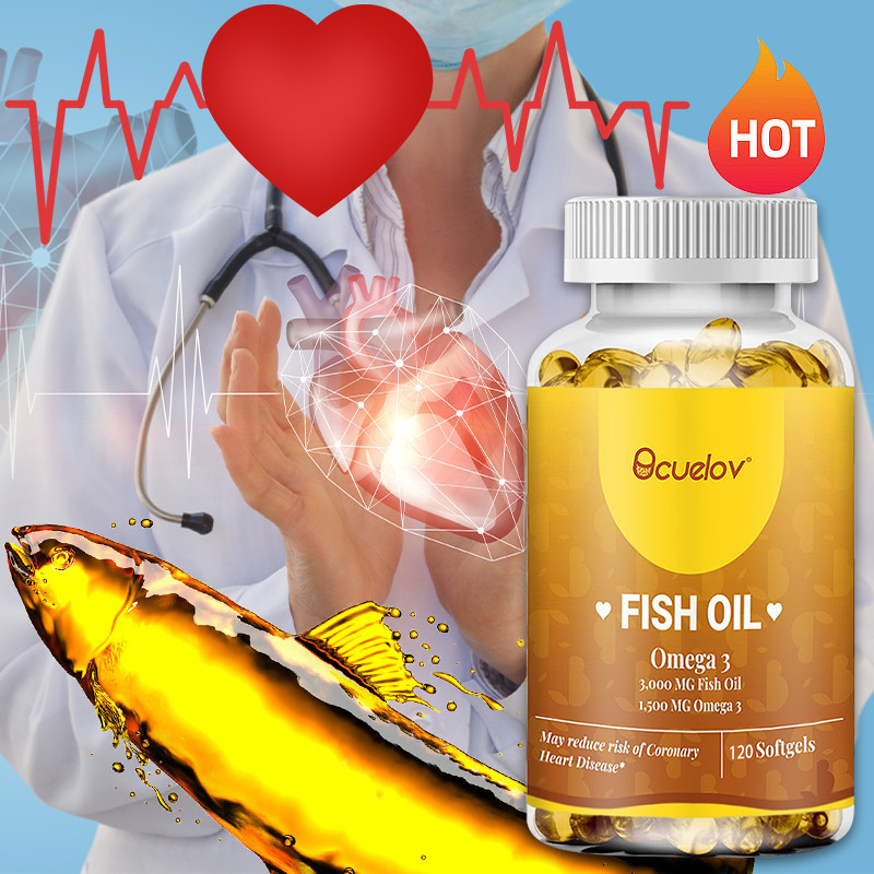 Bcuelov Fish Oil Supplement, Omega-3, 120 Capsules - Supports Cardiovascular, Bone and Brain ...