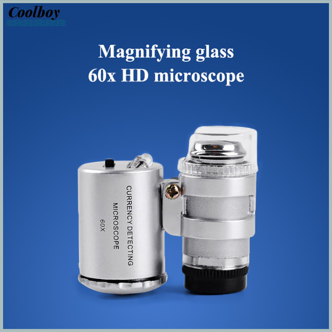 CB Handheld Microscope 60 Times Microscopic Magnifying Glasses With LED ...