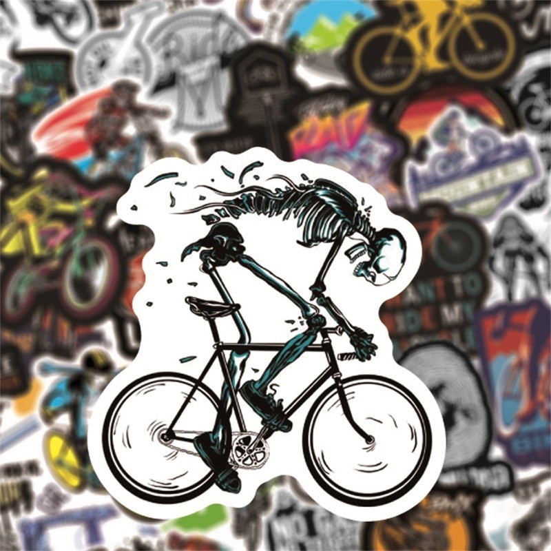 50 Pcs Mountain Bike Stickers Waterproof Outdoor MTB Bicycle Sticker ...