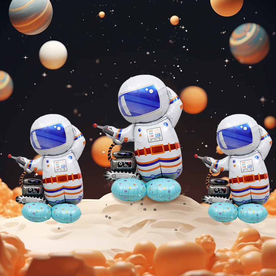 Outer Space Astronaut Rocket Plane Foil Balloons Aluminum Balloons Baby ...