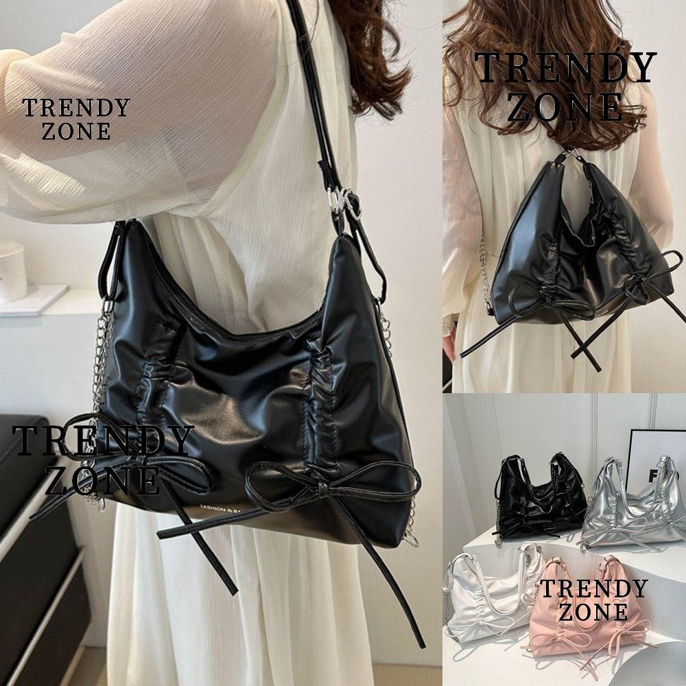 TRENDYZONE1 Women's Shoulder Bag PU Drawstring Bow Design Sweet Tote ...