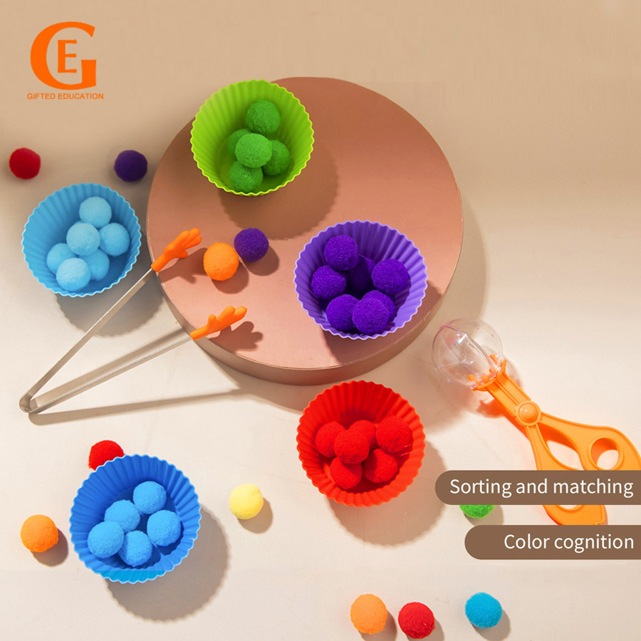 Montessori Clip Ball Toy Children Fine Motor Skill Training Kids Color ...