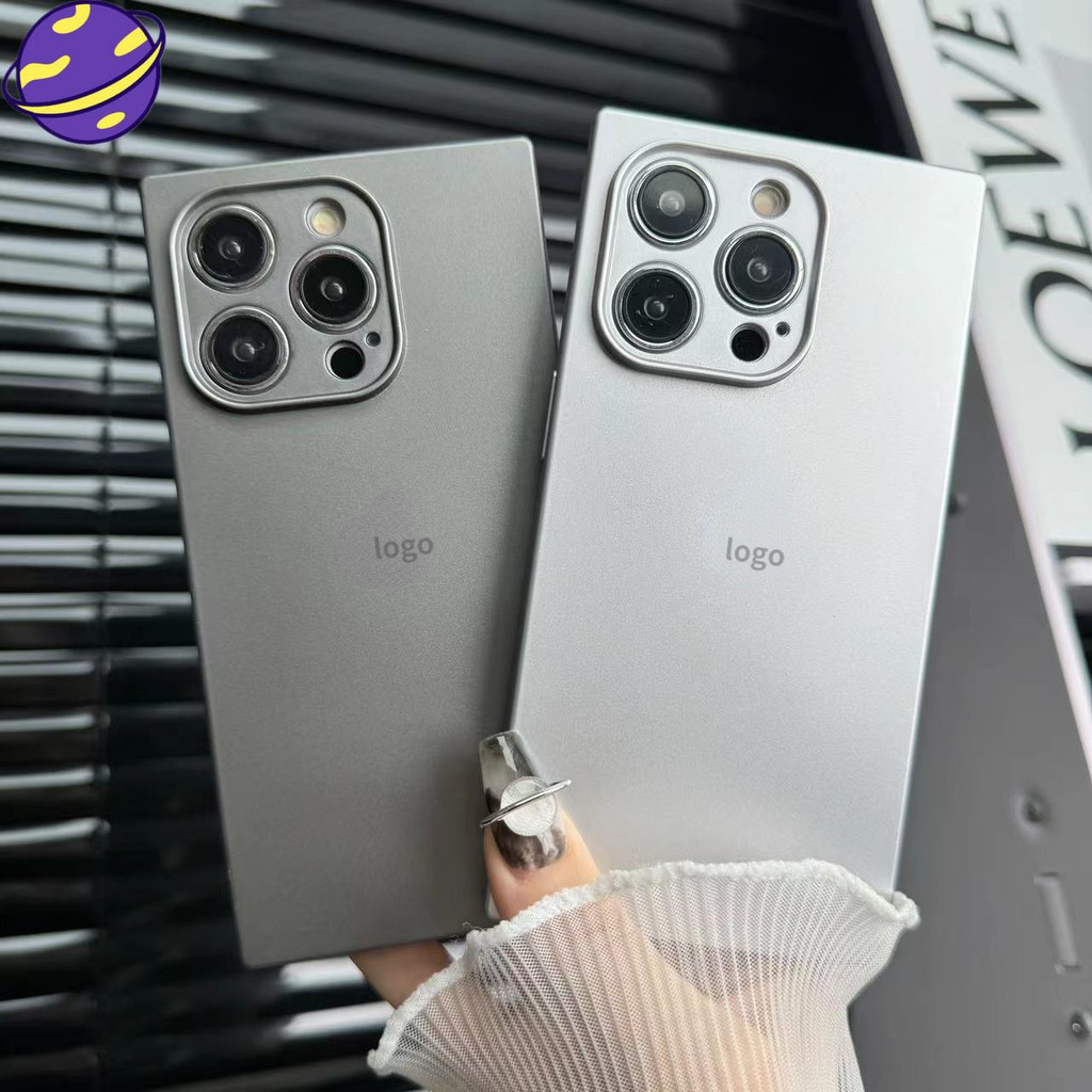 Electroplated Space Silver Gray Square Phone Case Suitable for IPhone ...