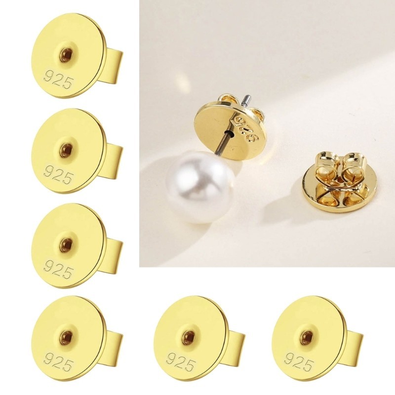 SIY 10pcs Round Disc Earrings Back Ear Studs Stoppers Metal Earrings ...