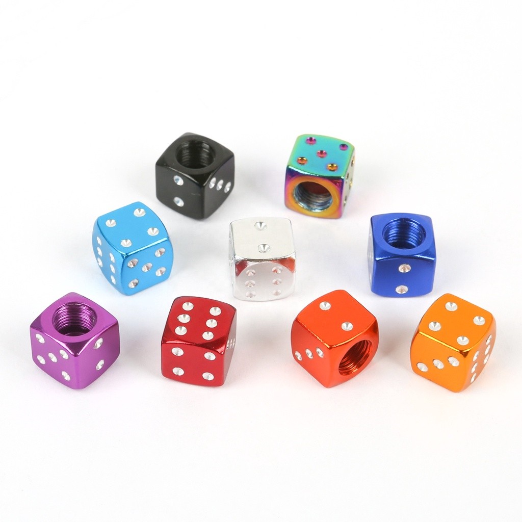 Aluminum Dice Tire Valve Stem Caps Tyre Dust Caps For Car Bike ...