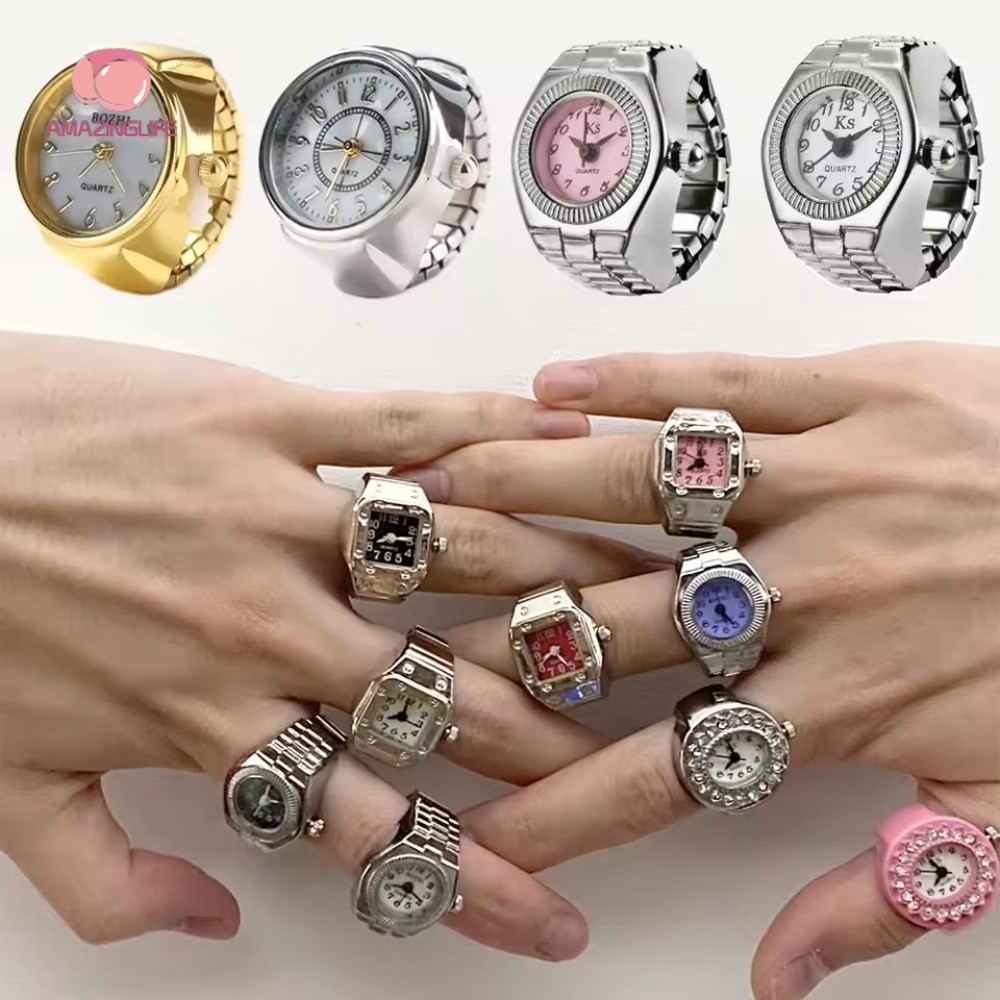 Quartz Finger Watch Ring - Unisex Vintage Mini Punk Watches Rings ...