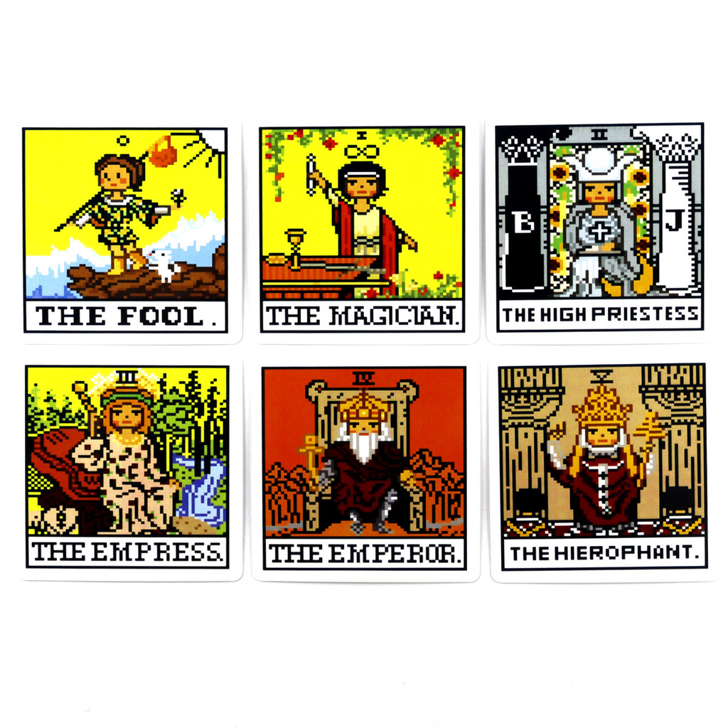 8-Bit Pixel Tarot Cards | 70x70mm Retro Gaming Fantasy Deck (78 Cards ...