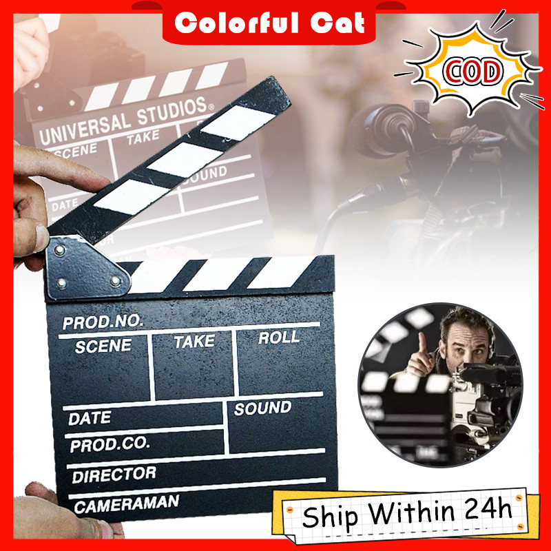 20x20CM Director Clapper Board TV/Movie Director Scene Cut Slateboard ...