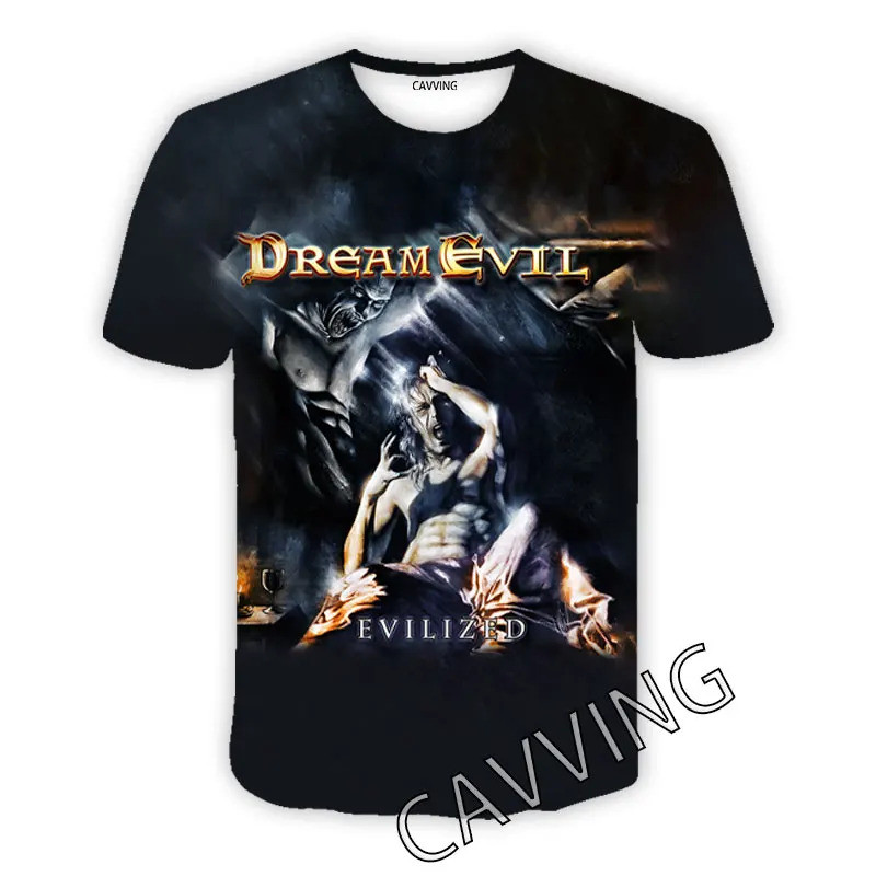 CAVVING 3D Printed Dream Evil Band Casual T-shirts Hip Hop T Shirts ...