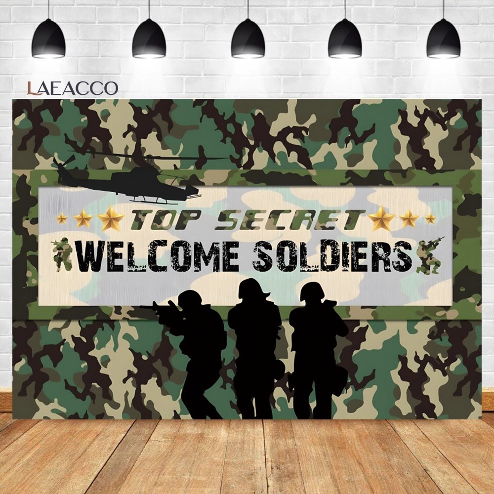 New arrilval Army Soldier Welcome Soldiers Party Backdrop Green ...