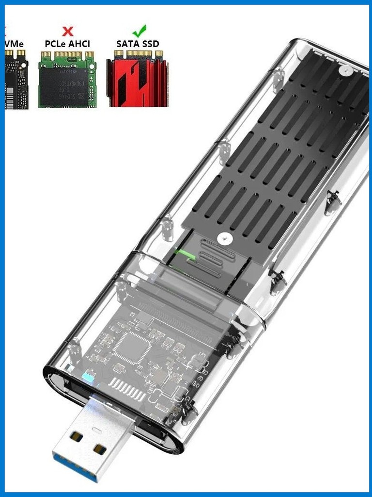 High Speed 5Gbps M2 SSD CASE SATA Chassis M.2 To USB 3.0 SSD Adapter ...
