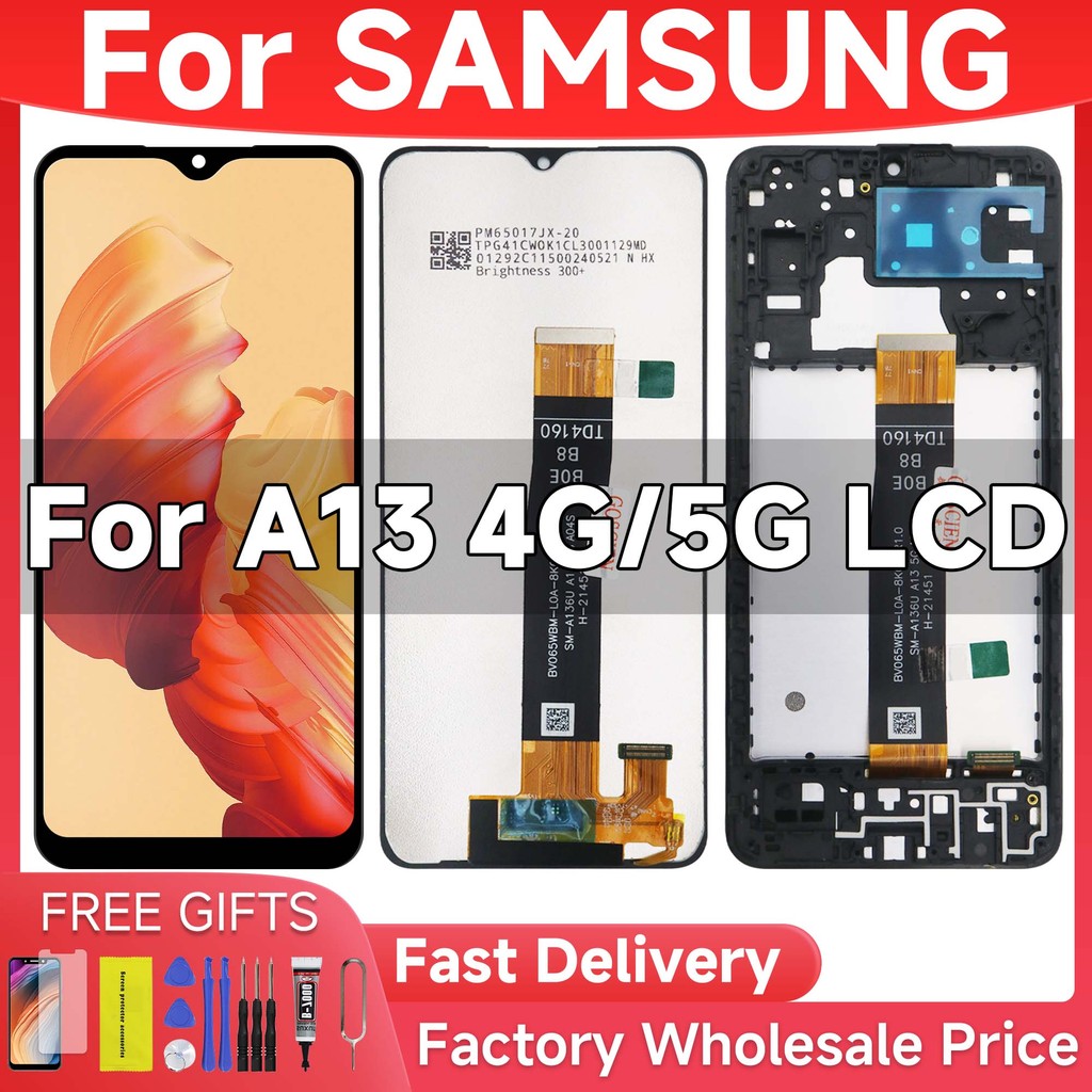 LCD For Samsung Galaxy A13 4G A135 / A13 5G A136 LCD Display Digital Touch Screen with Frame ...