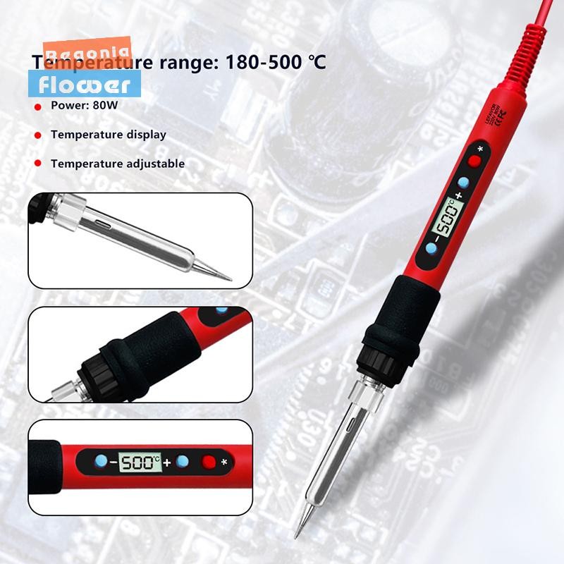 Begonia Flower Digital LCD Display Soldering Iron 80W With ON/OFF ...