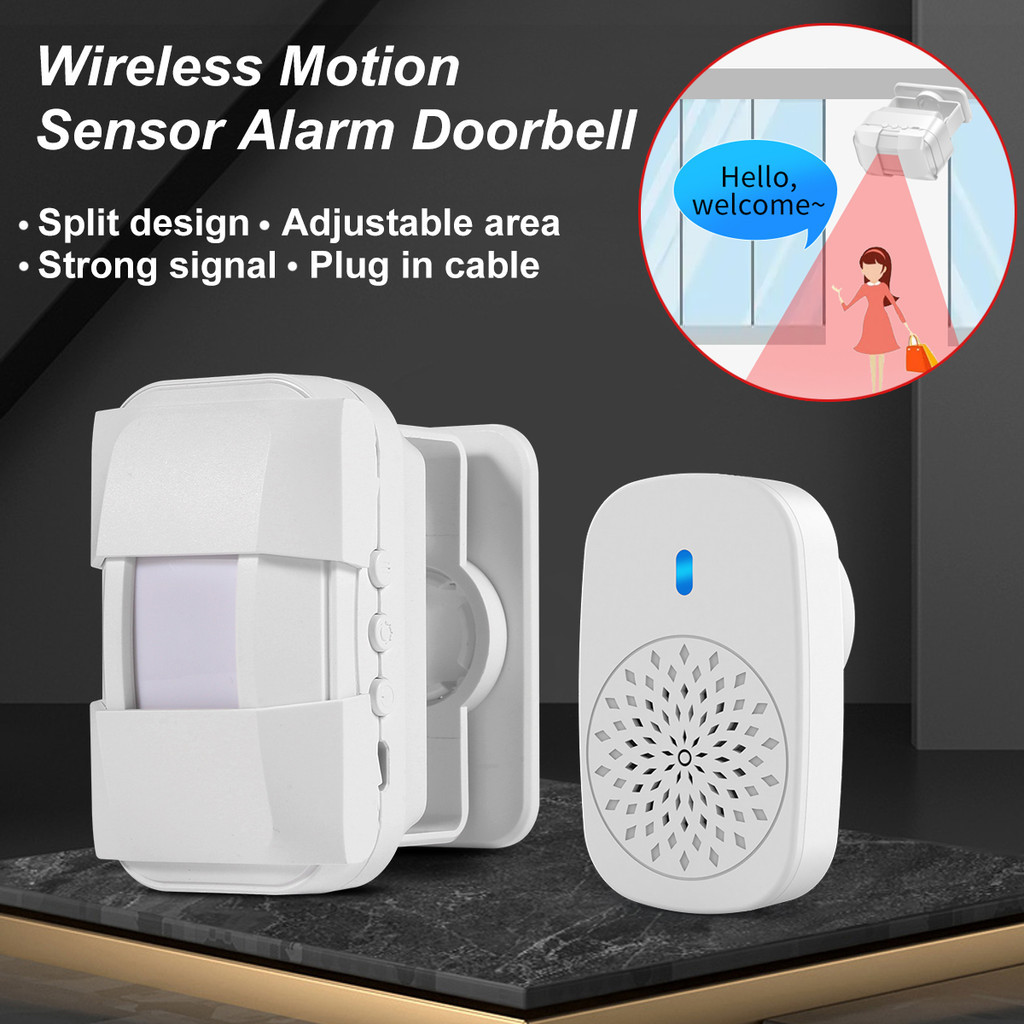 Infrared Motion Sensor Alarm Wireless Home Doorbell 38 Songs Gate Entry ...