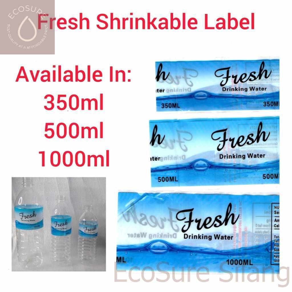 PET Bottle Shrinkable Label 1000PCS Bottled Water FRESH / My H2O ...